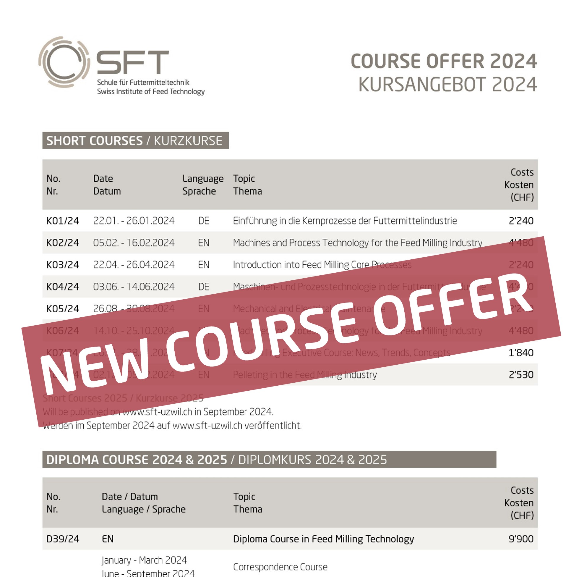 Take a look at the new course offer 2024! - SFT - Schule für ...